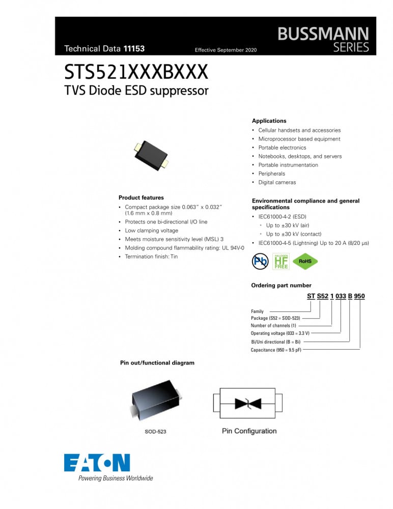 EATON STS521240U161 datasheet page 1