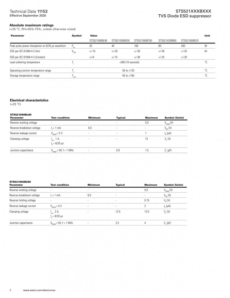EATON STS521240U161 datasheet page 2