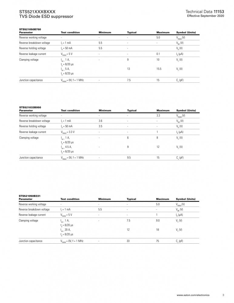 EATON STS521240U161 datasheet page 3