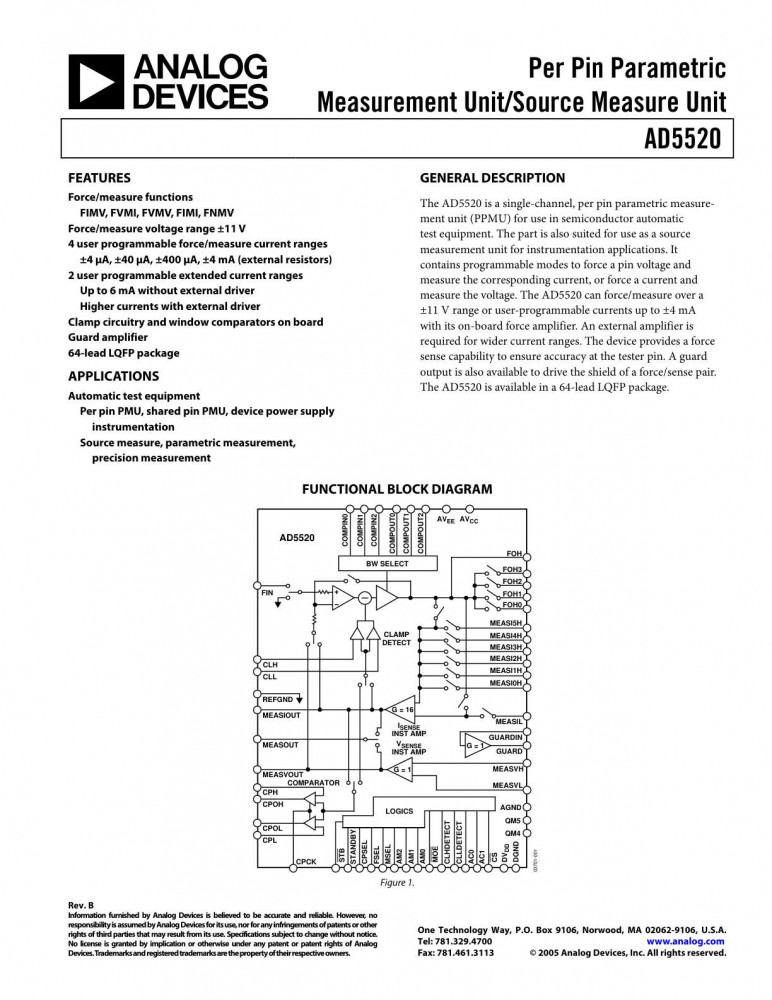 AD5520 technical document page 1