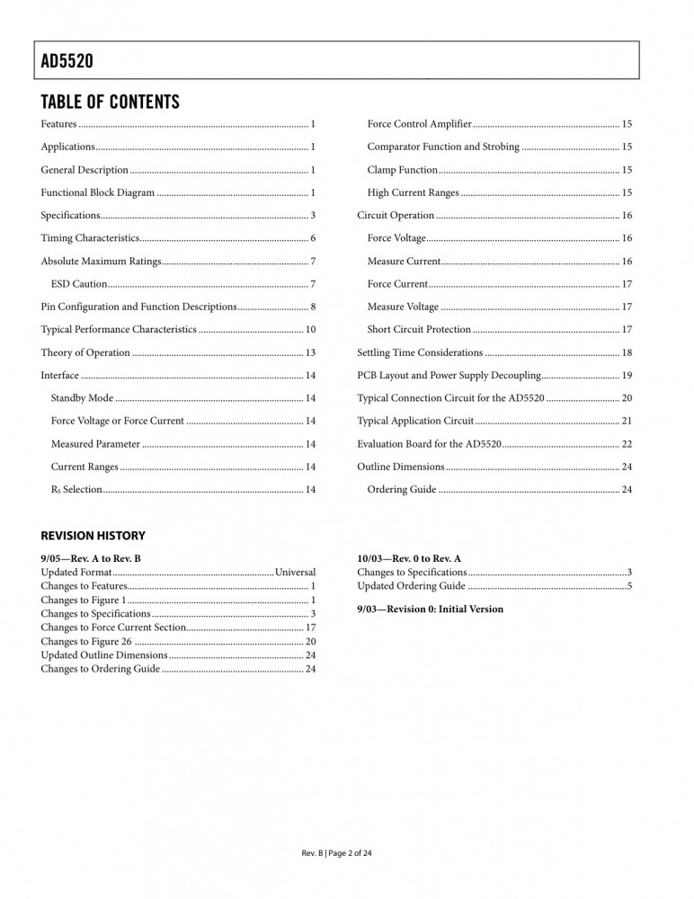 AD5520 technical document page 2