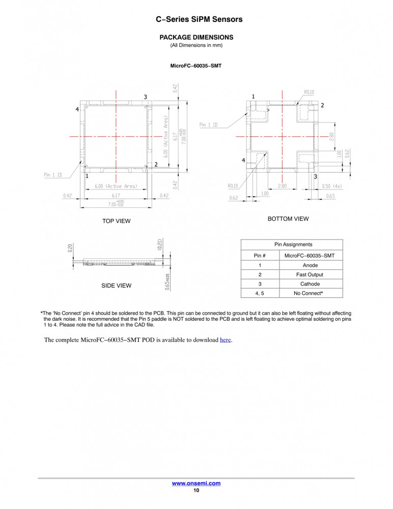 C-Series SiPM documentation page 10