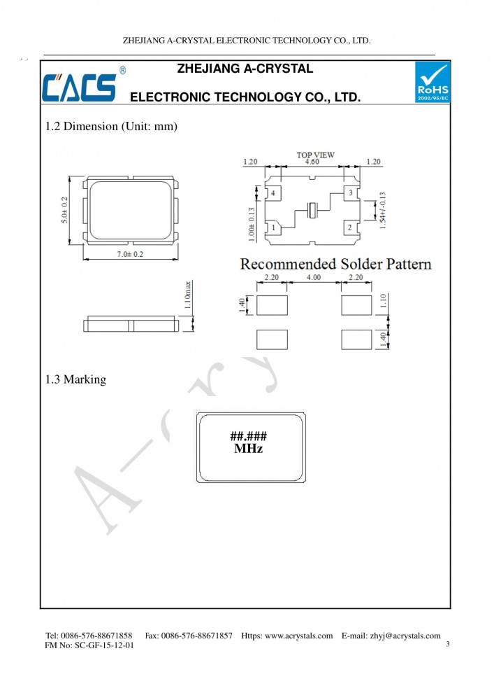 P7SB marking, reflow and packing information