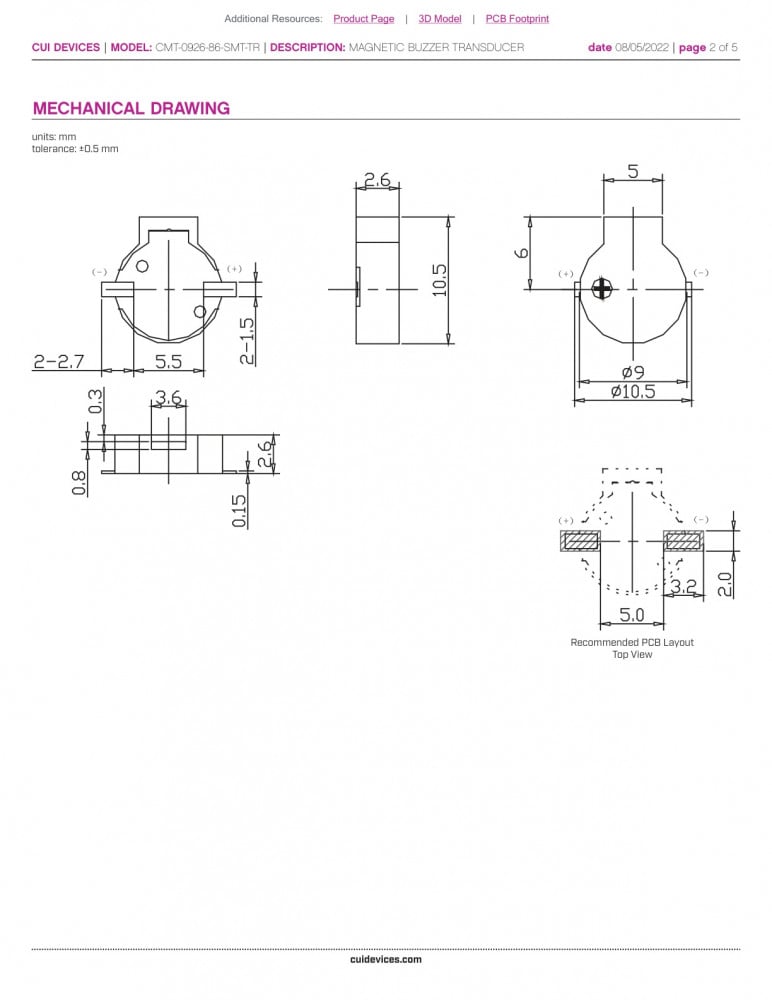 CMT-0926-86-SMT-TR datasheet page 2
