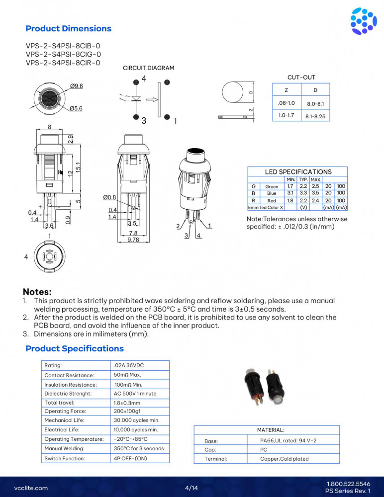 VCC PS Series documentation page 4