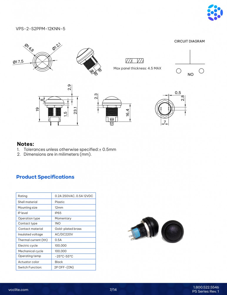 VCC PS Series documentation page 7