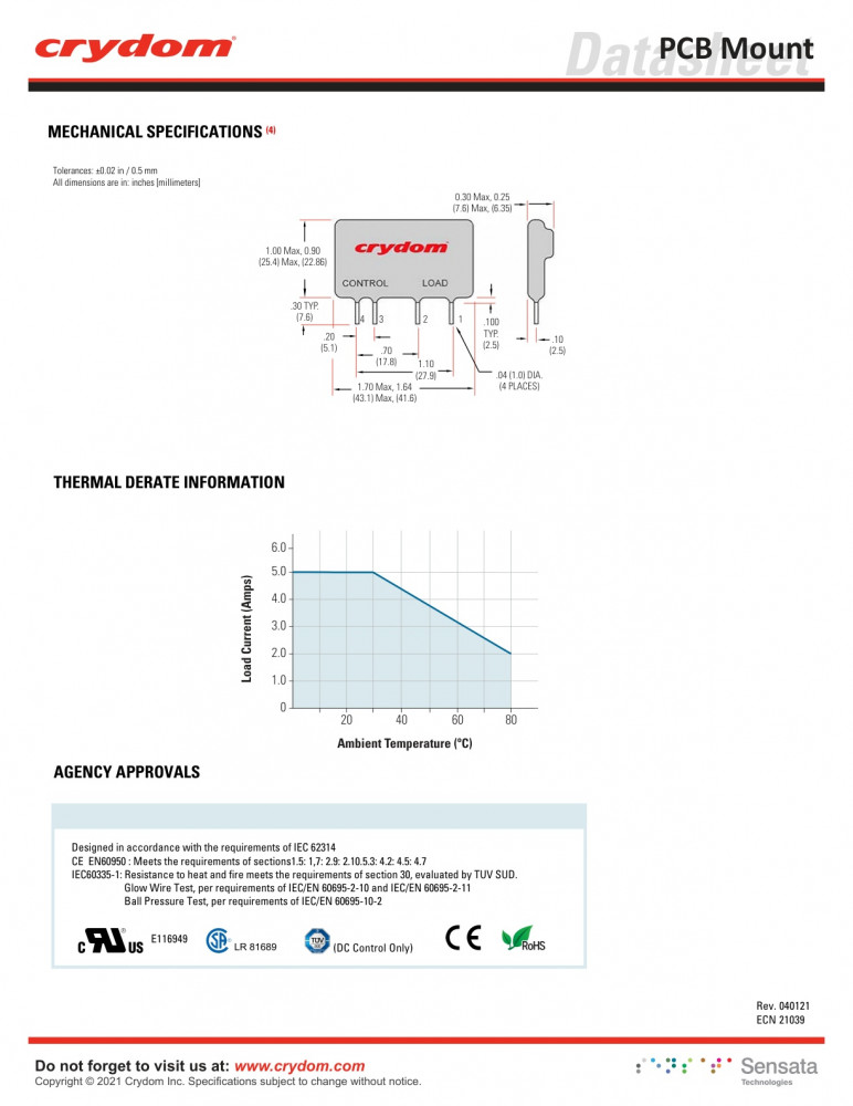 Sensata CX Series documentation page 3