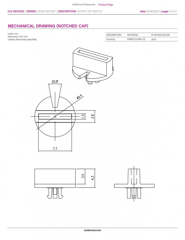 CUI RDS6 technical document page 6