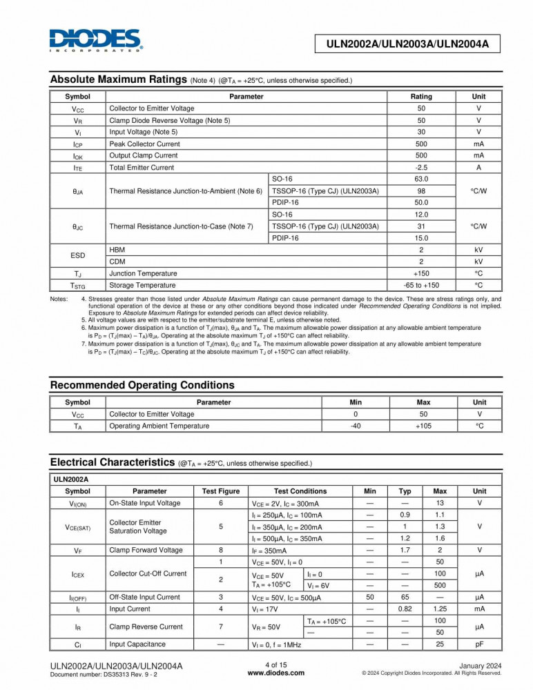 ULN2002AS16-13 datasheet page 4