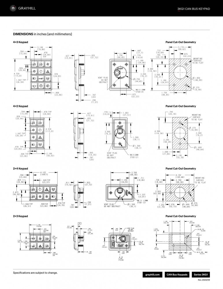 Grayhill CAN Bus Keypad technical document, page 2