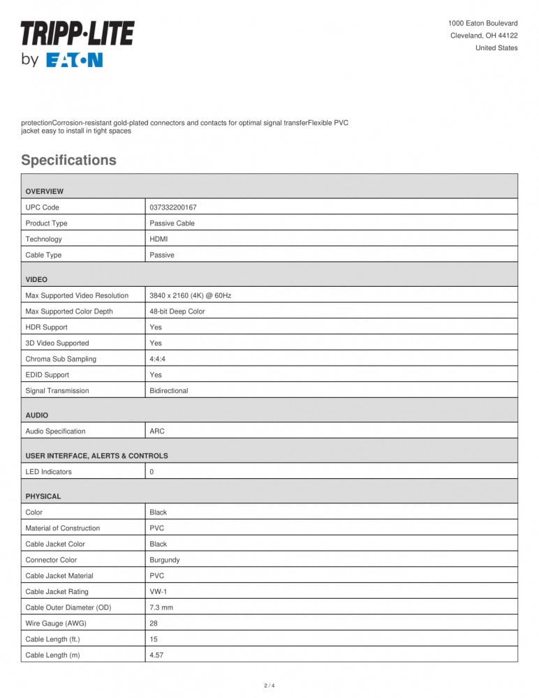 P569-015-CERT technical document page 2