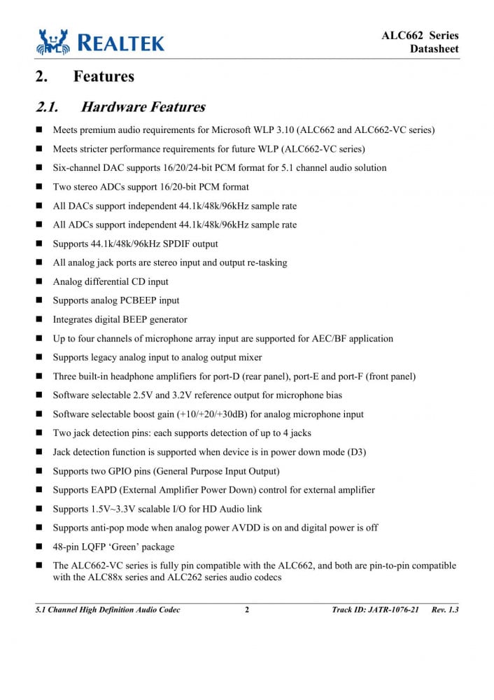 ALC662-GR datasheet page 10