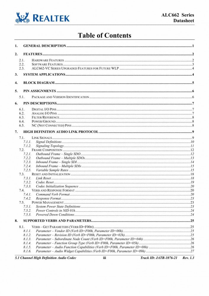 ALC662-GR datasheet page 3