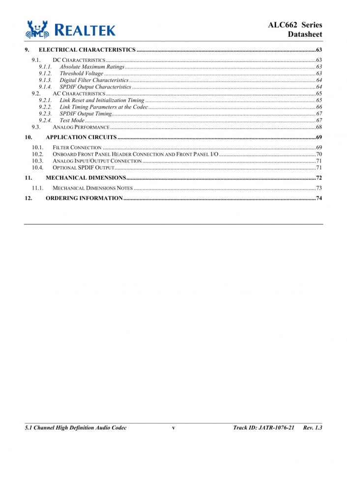 ALC662-GR datasheet page 5