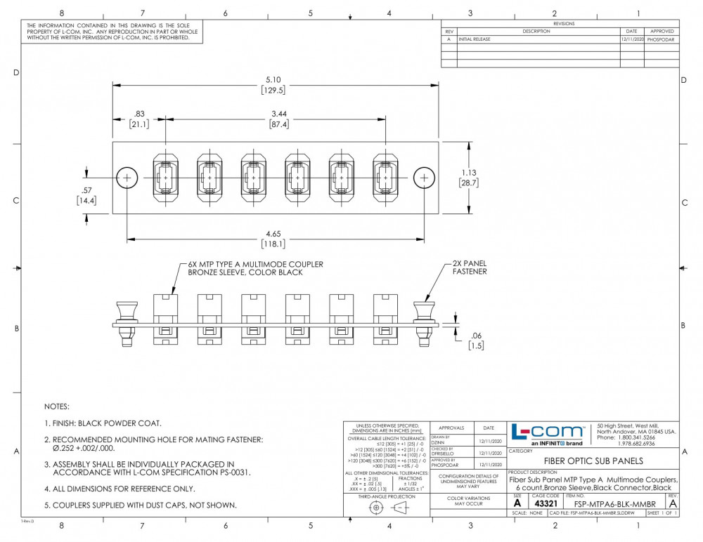 FSP-MTPA6-BLK-MMBR technical document preview