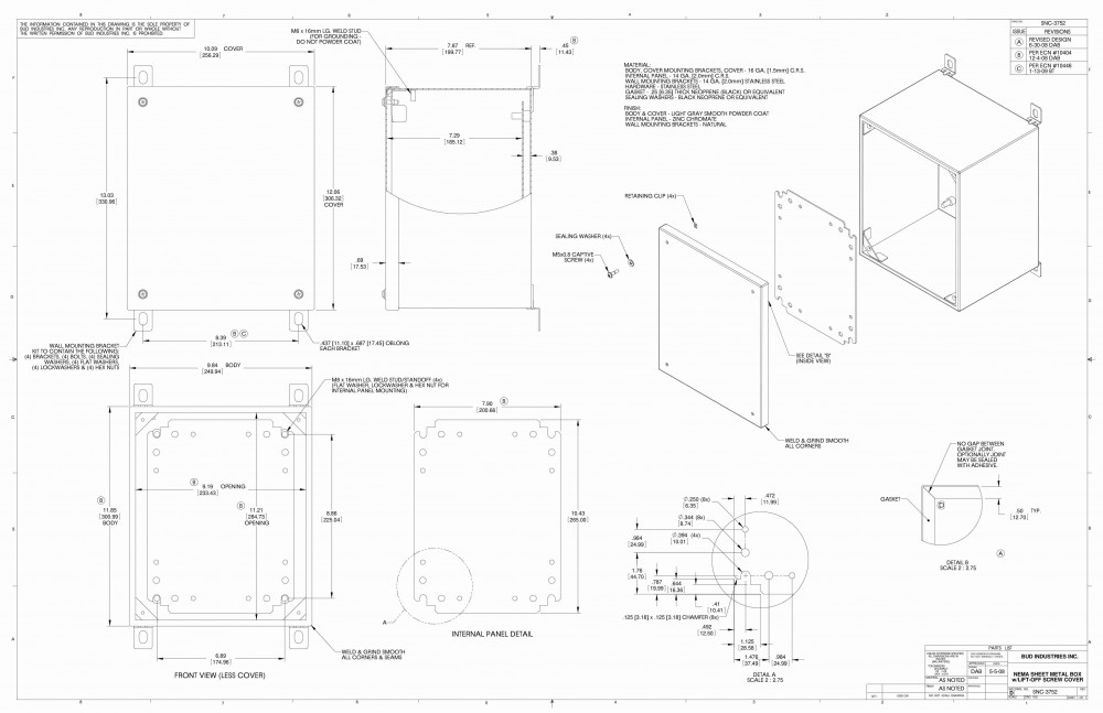 SNC-3752 product drawing visual