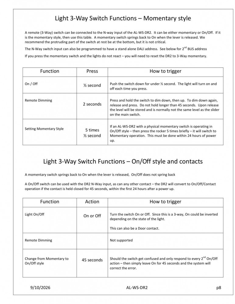 AL-DALI-DR2-V2 technical document, page 8
