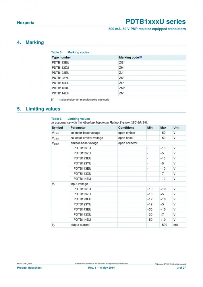 PDTB123EUF datasheet page 3