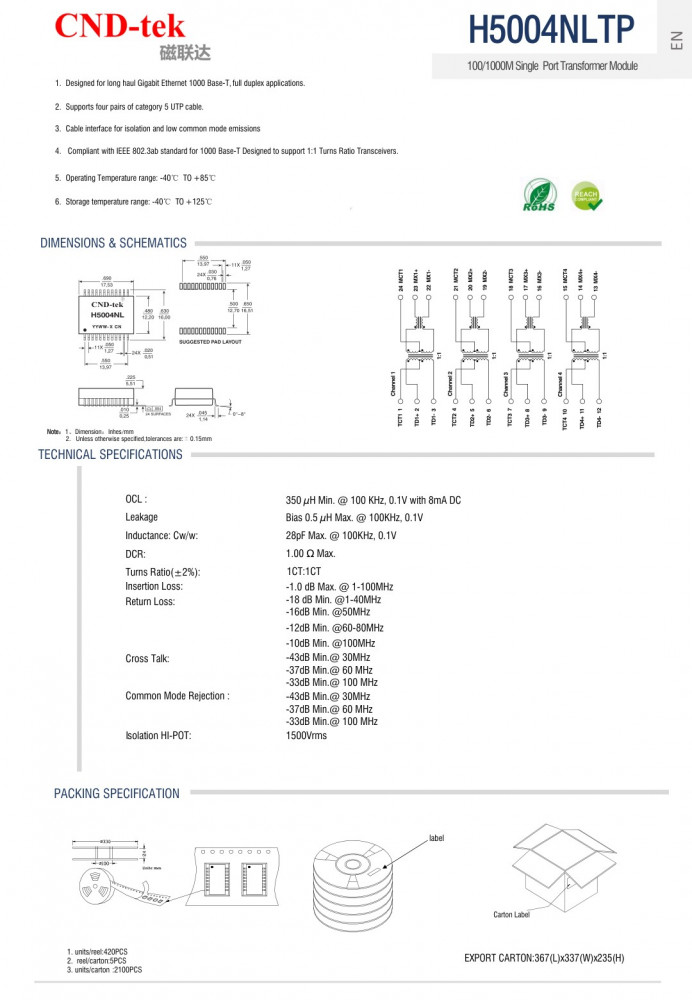 H5004NLTP-CND technical document page 1