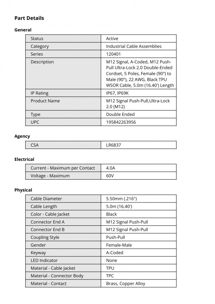 Molex Ultra-Lock M12 product specification page 2