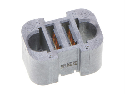 EXTreme Ten60Power Vertical Receptacle with Side Guides, 4 DC Power Circuits, 15 Signal Circuits, Press Fit Tail