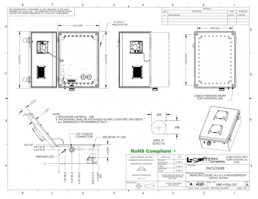 L-com NBE141006-10F technical document page