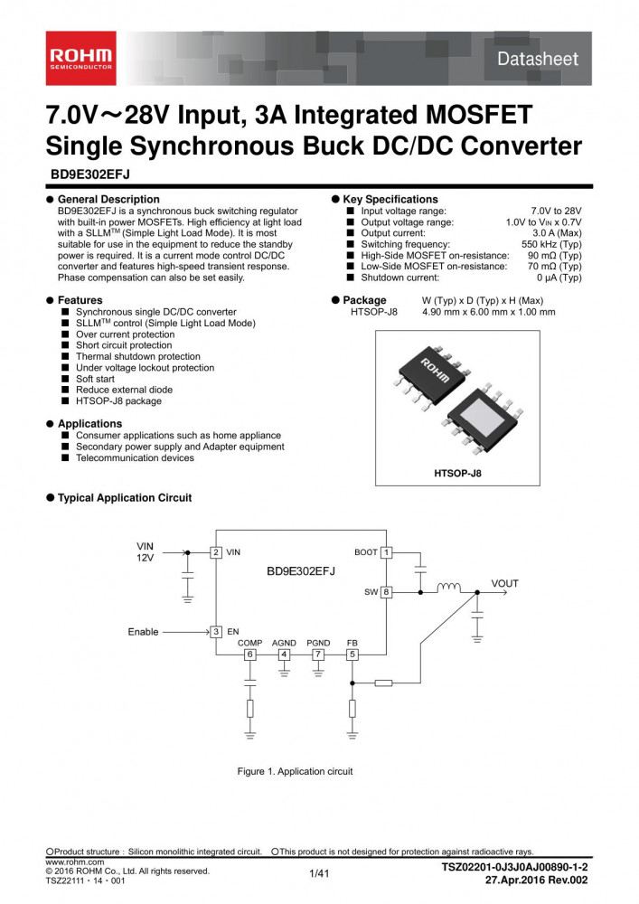 BD9E302EFJ-E2 technical document page 1