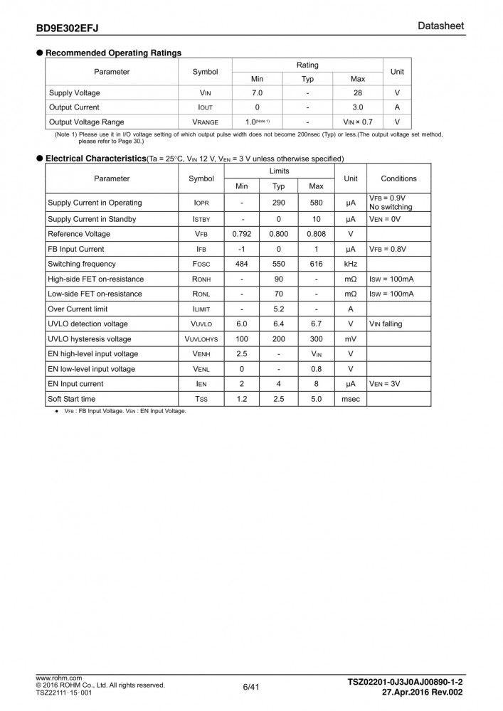 BD9E302EFJ-E2 technical document page 6