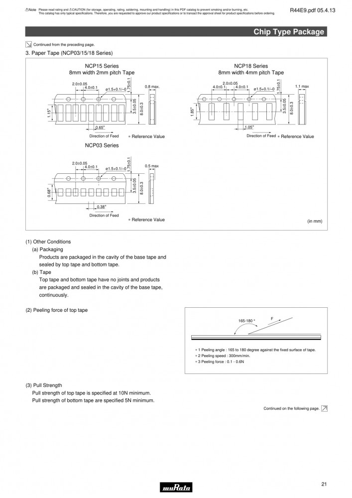 Murata NCP03 thermistor document page 10