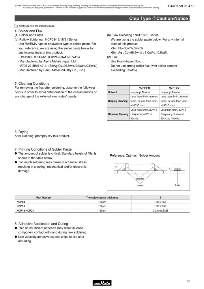 Murata NCP03 thermistor document page 8