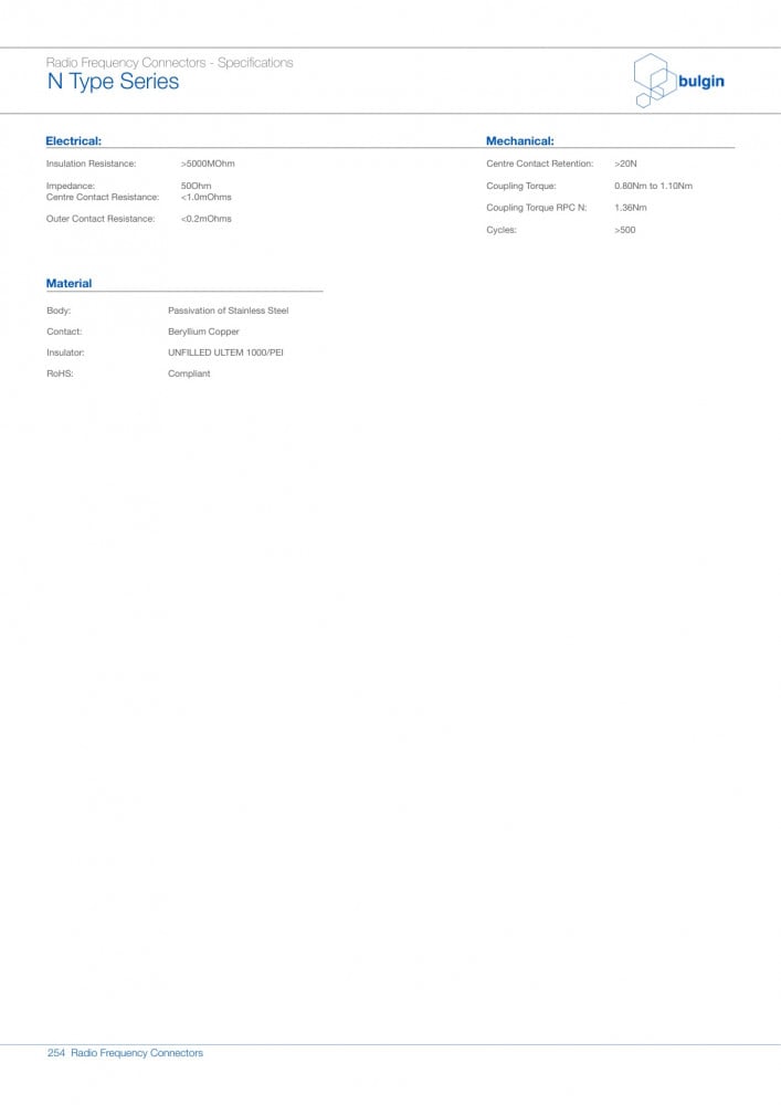 Bulgin RFNA4PFHE technical document page 4