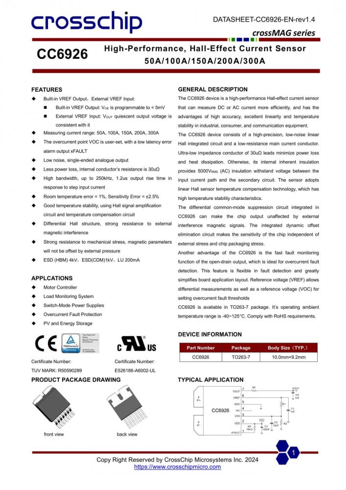 CC6926 documentation page 1
