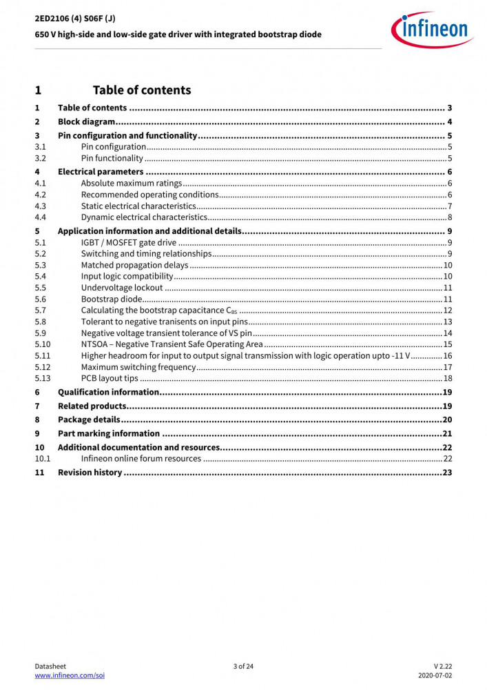 2ED2106S06FXUMA1 datasheet page 3