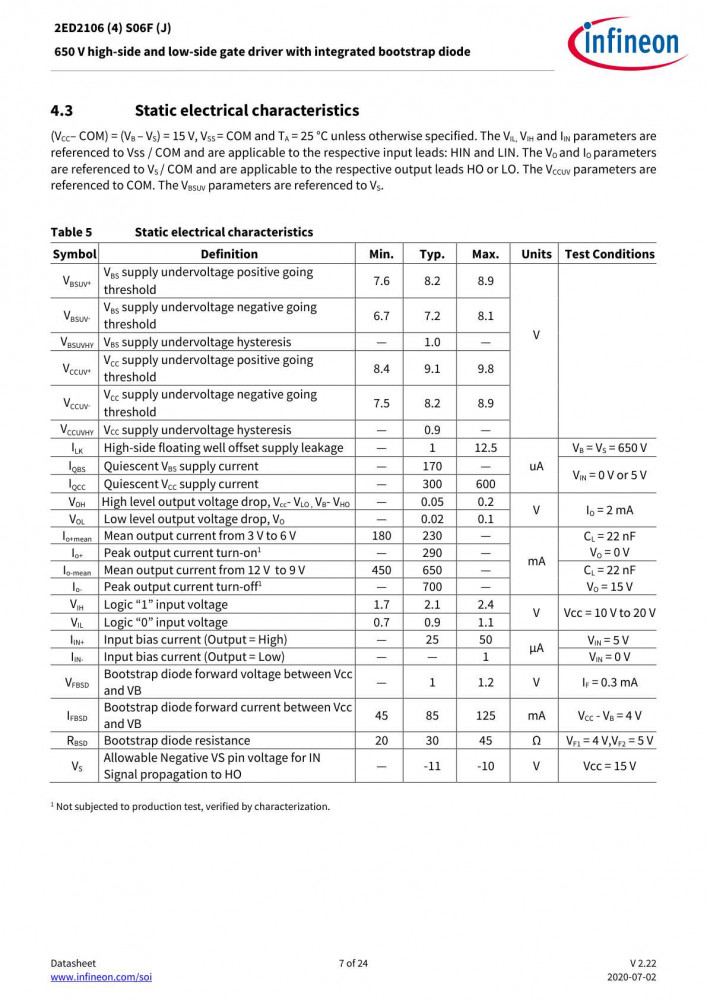 2ED2106S06FXUMA1 datasheet page 7