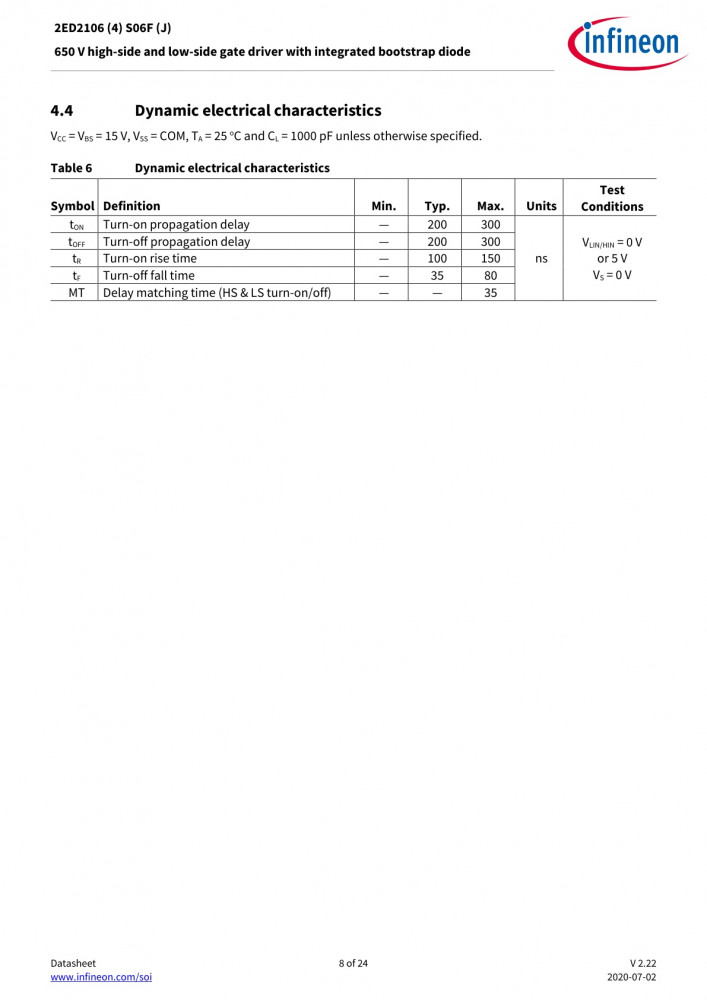 2ED2106S06FXUMA1 datasheet page 8