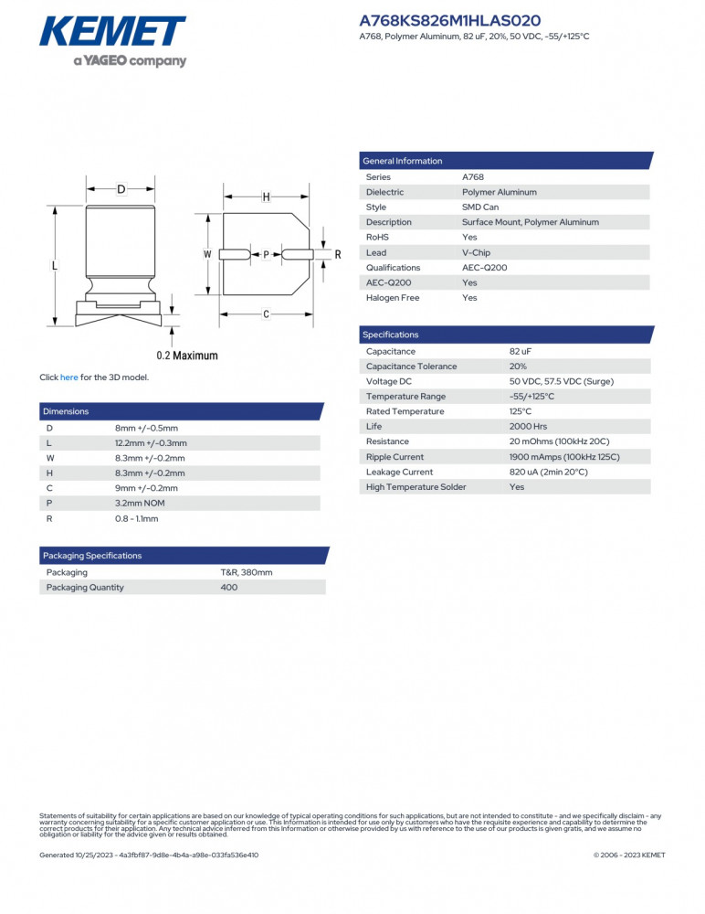 A768KS826M1HLAS020 technical document page