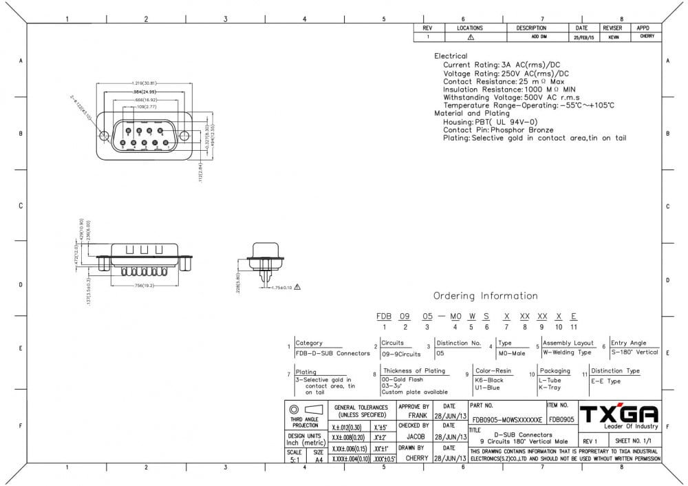 TXGA FDB0905 technical drawing page 5