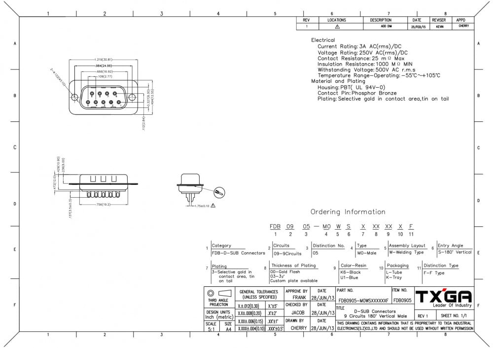 TXGA FDB0905 technical drawing page 6
