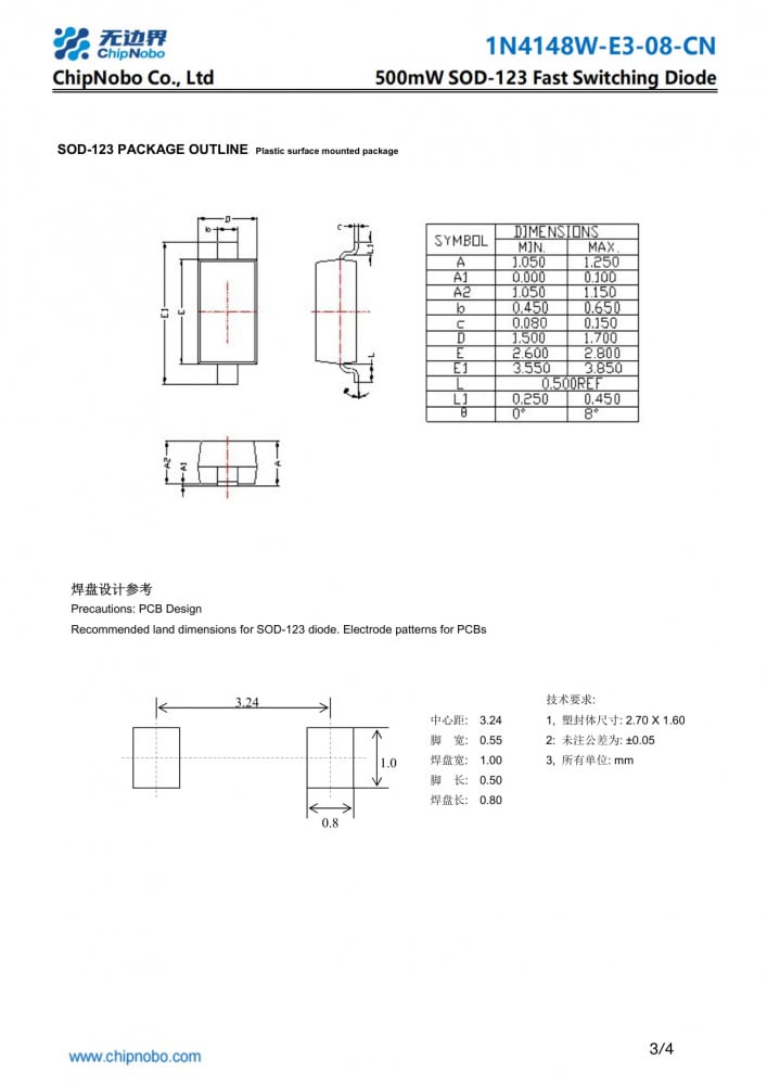 1N4148W-E3-08-CN datasheet page 3