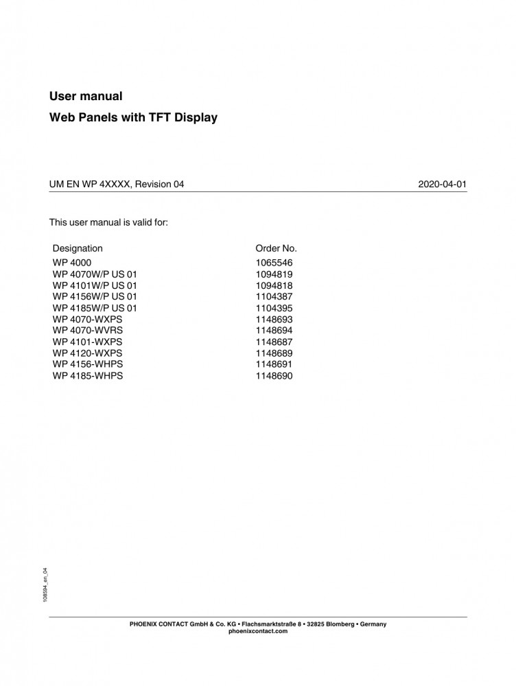 WP 4120-WXPS technical document page 2