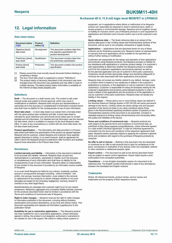 BUK9M11-40HX datasheet page 10
