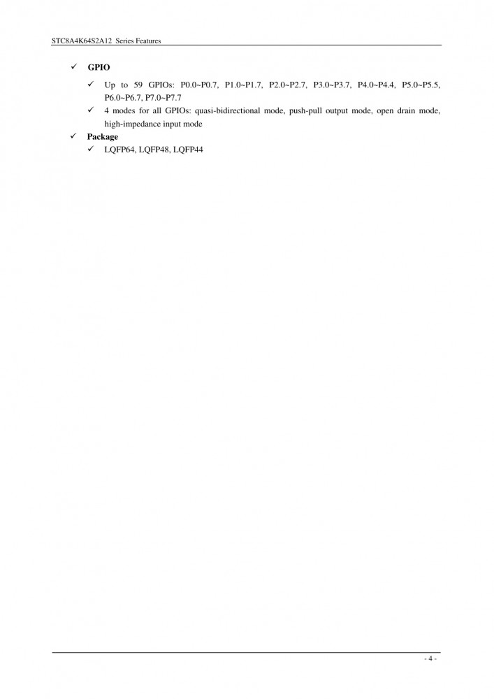 STC8A4K64S2A12 document page 4