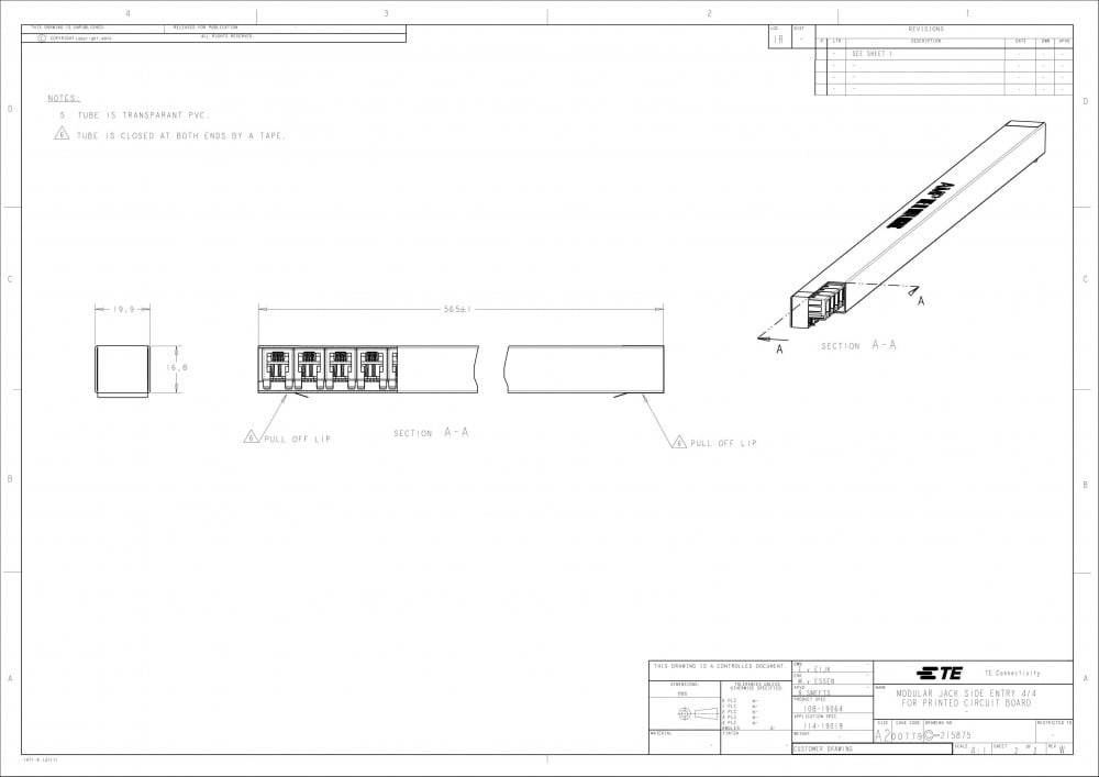 TE Connectivity 215875-1 technical drawing page 2