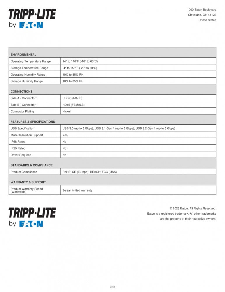 U444-F5N-VGA technical document page 3