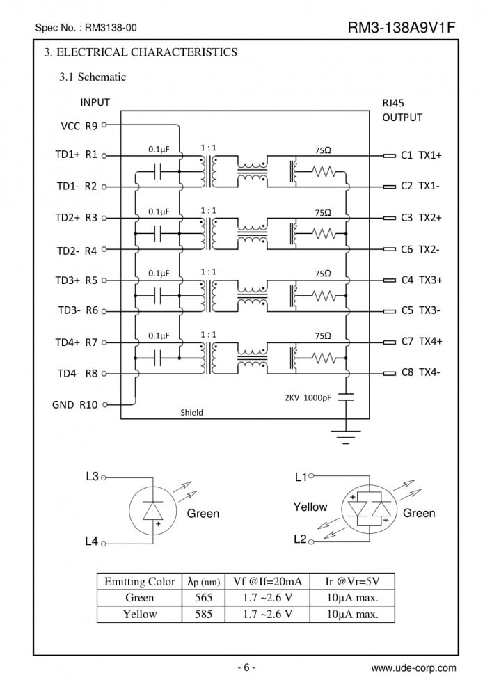 RM3-138A9V1F electrical characteristics