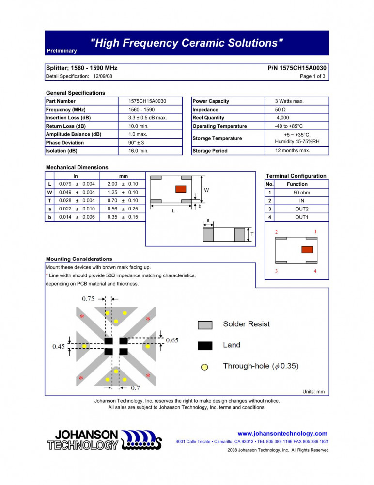 1575CH15A0030E datasheet page 1