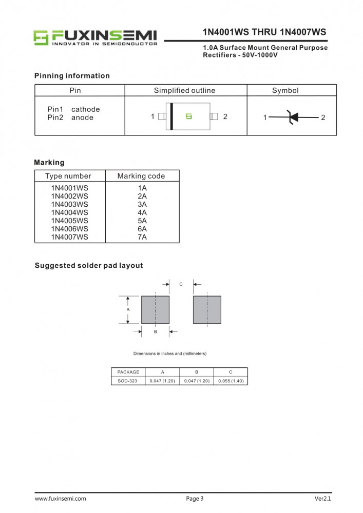 1N4007WS datasheet page 3