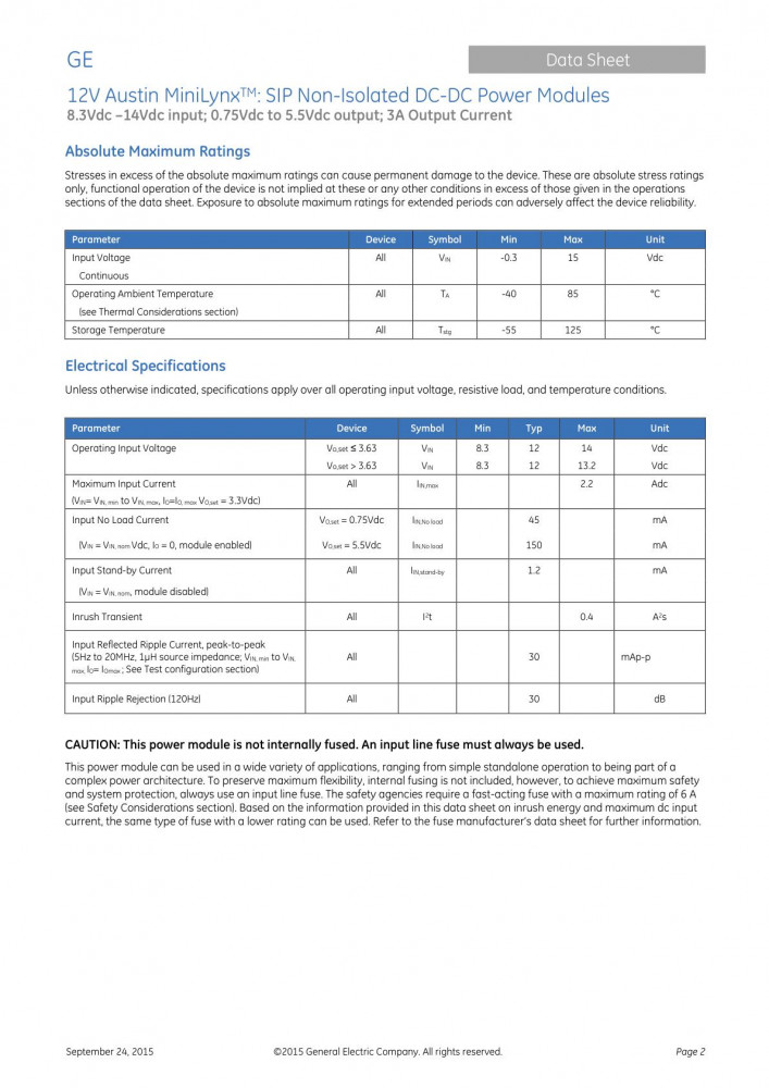 AXA003A0X datasheet page 2