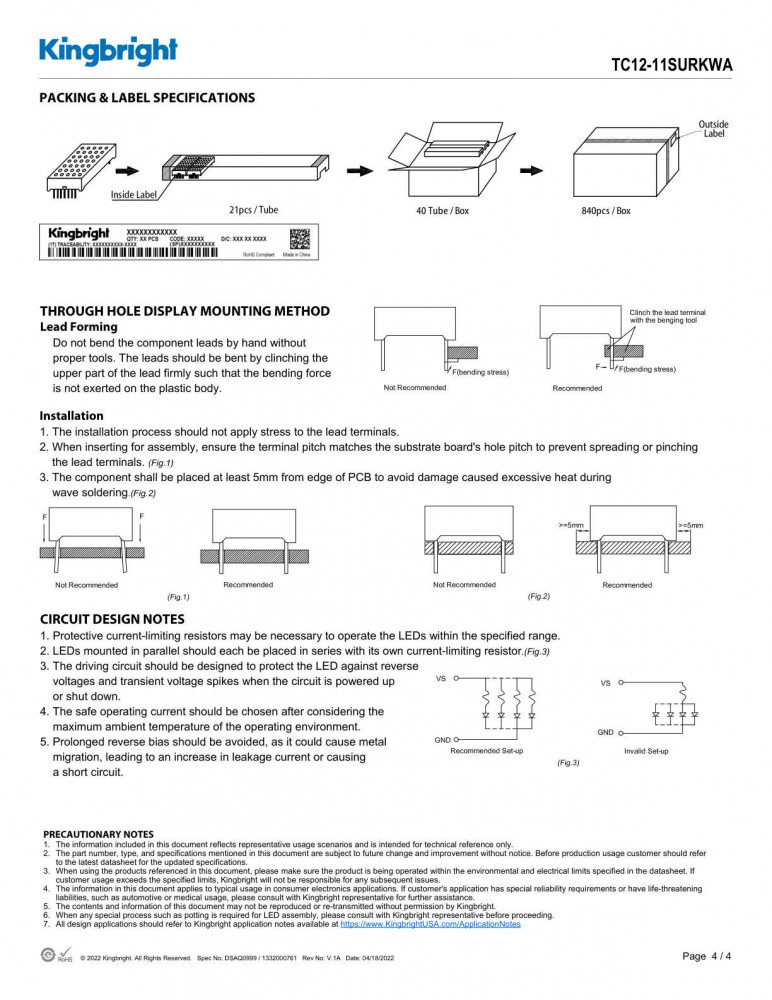 TC12-11SURKWA datasheet page 4