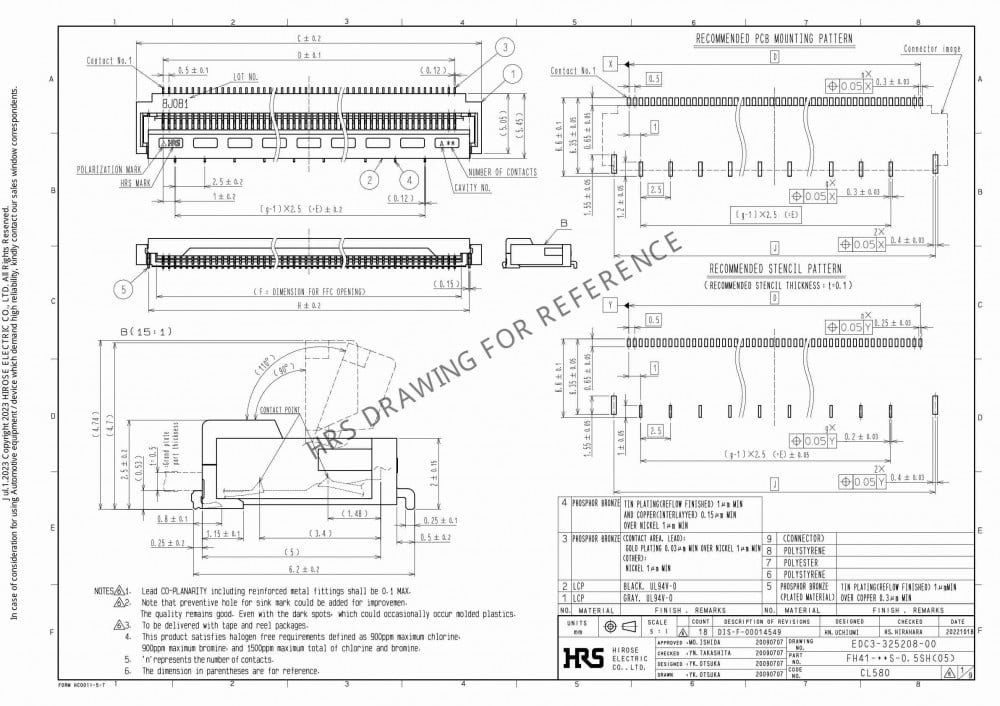 HRS FH41 series technical document page 1